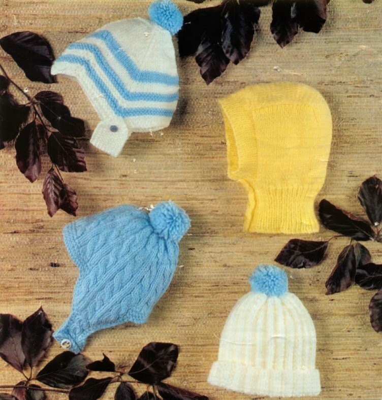 Baby Knitting Pattern - Baby Girl and Boy Helmets, Caps, Hats DOWNLOAD ...
