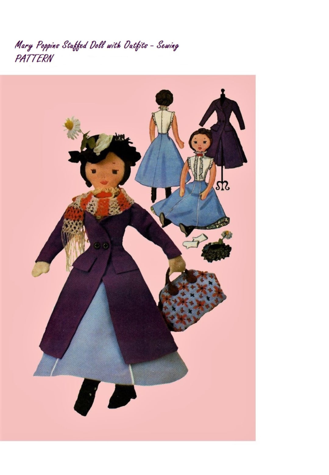 Sewing Pattern to Make Mary Poppins Stuffed Doll and Her Outfits PDF ...