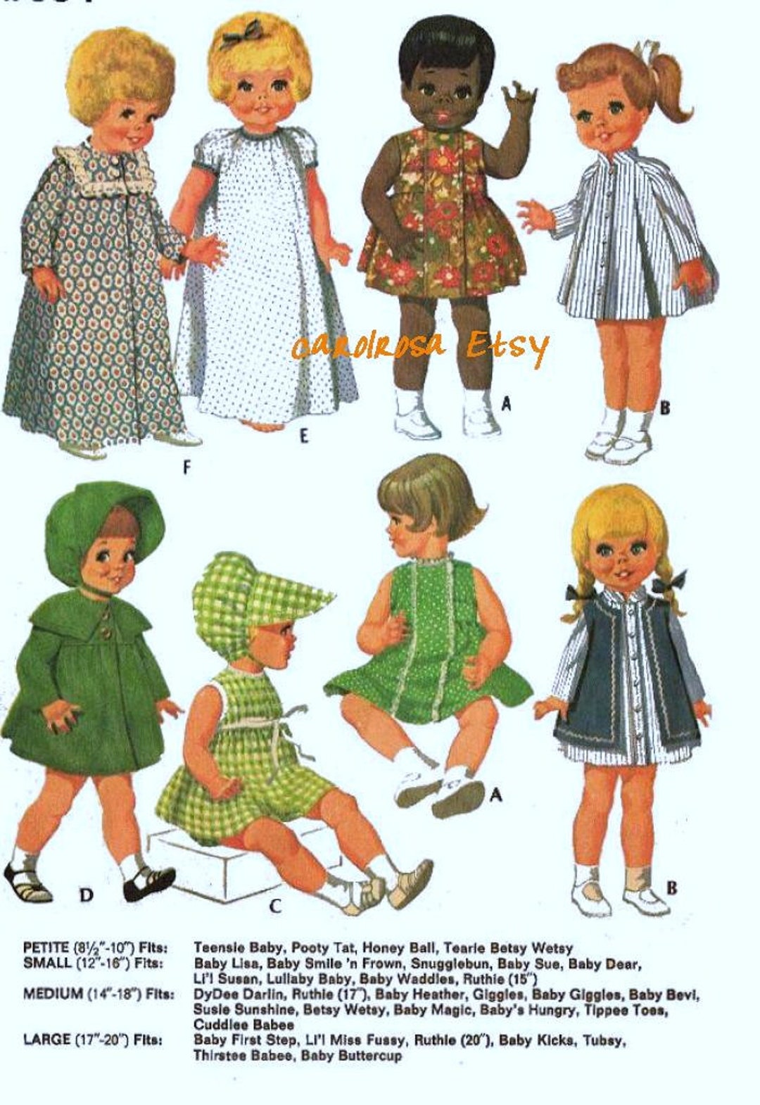 Sewing Pattern - Dolls Clothing - Medium 14 to 18 in Dolls AG, MA, Our ...