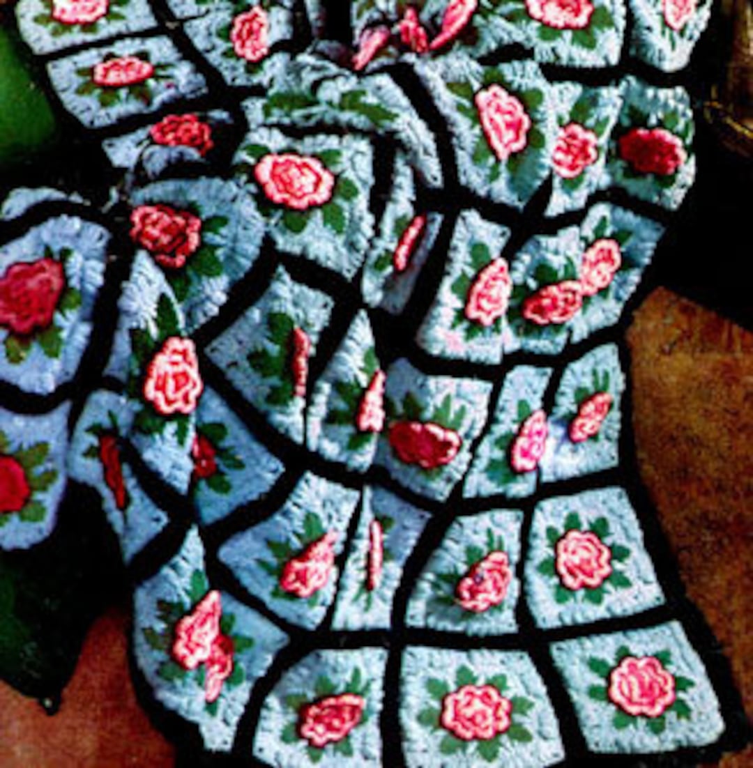 Crochet Pattern - Roses Afghan Blanket Pattern - Heirloom Keepsake ...