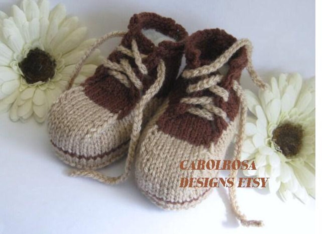 Knitting PATTERN - Baby Combat Boots/converse/sneakers/trainers/booties ...