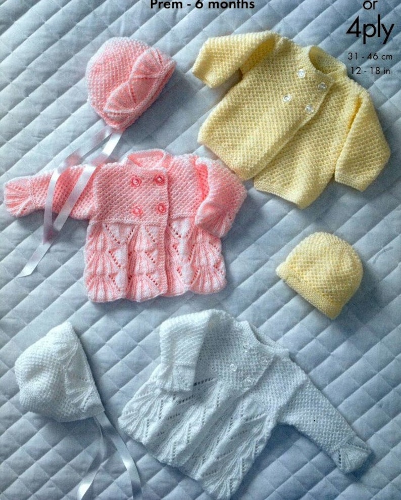 BABY KNITTING PATTERN Baby Bebe Prem Sizes to 6 Months - Etsy