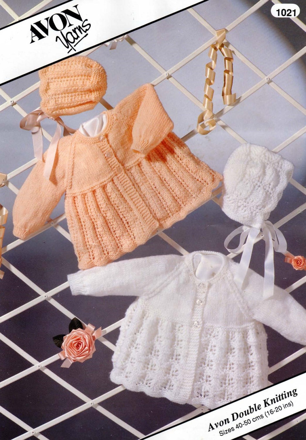 Baby Knitting PATTERN - Matinee Jackets/coats, Bonnets 16 to 20 Ins Dk ...