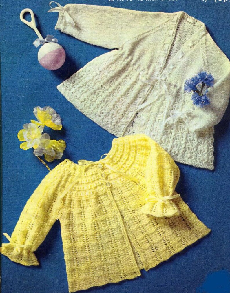 Baby KNITTING PATTERN 2 Matinee Jackets/Cardigans/Sweaters | Etsy