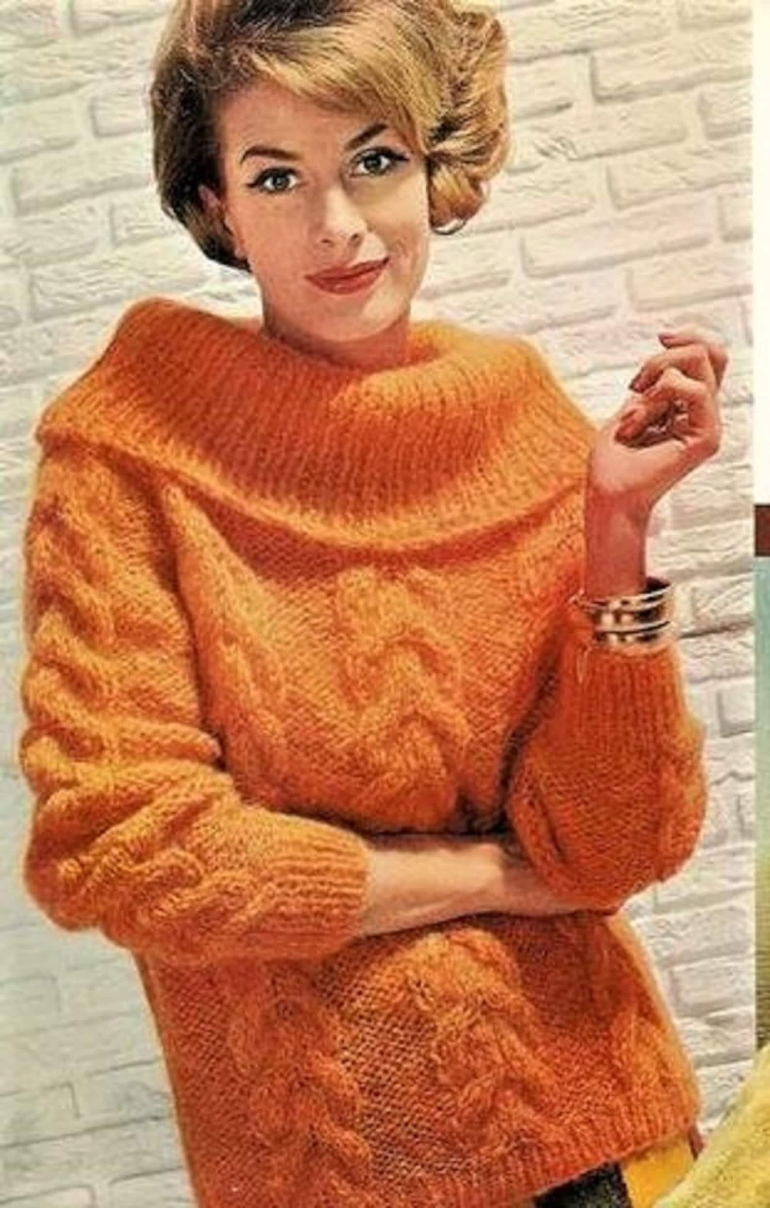 PDF Download Knitting Pattern - Retro 1960s Cowl Sweater/pullover ...