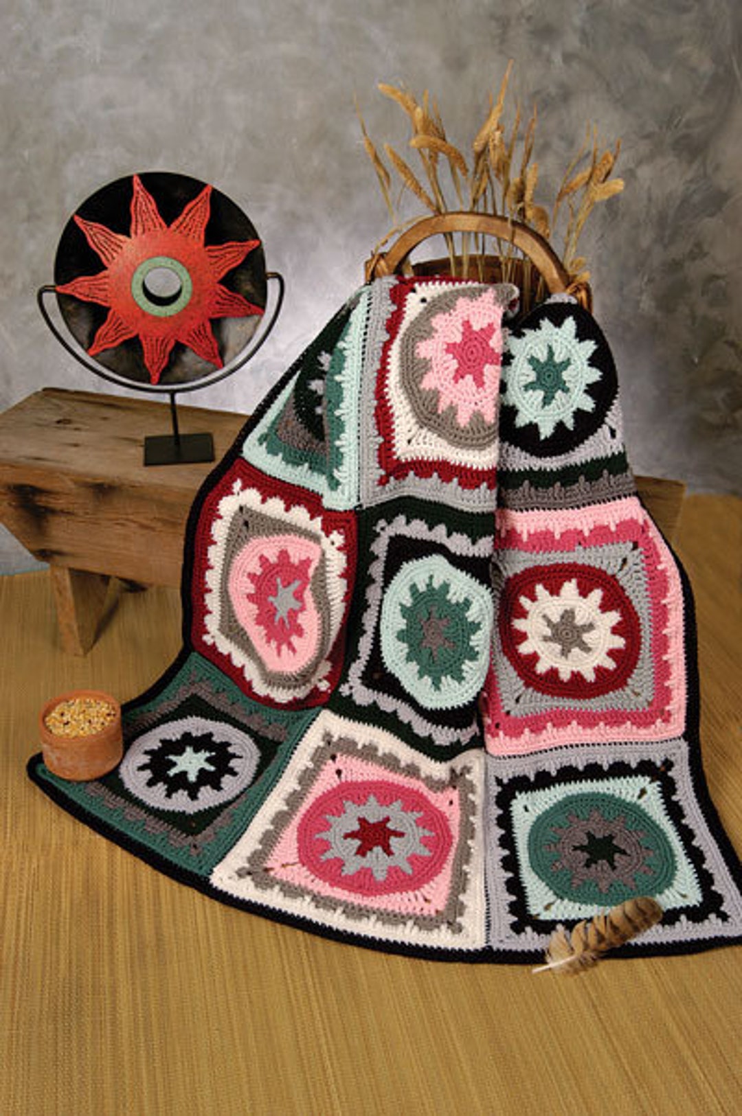 Crochet Pattern Aztec Medallions Afghan/bedspread/blanket - Download ...