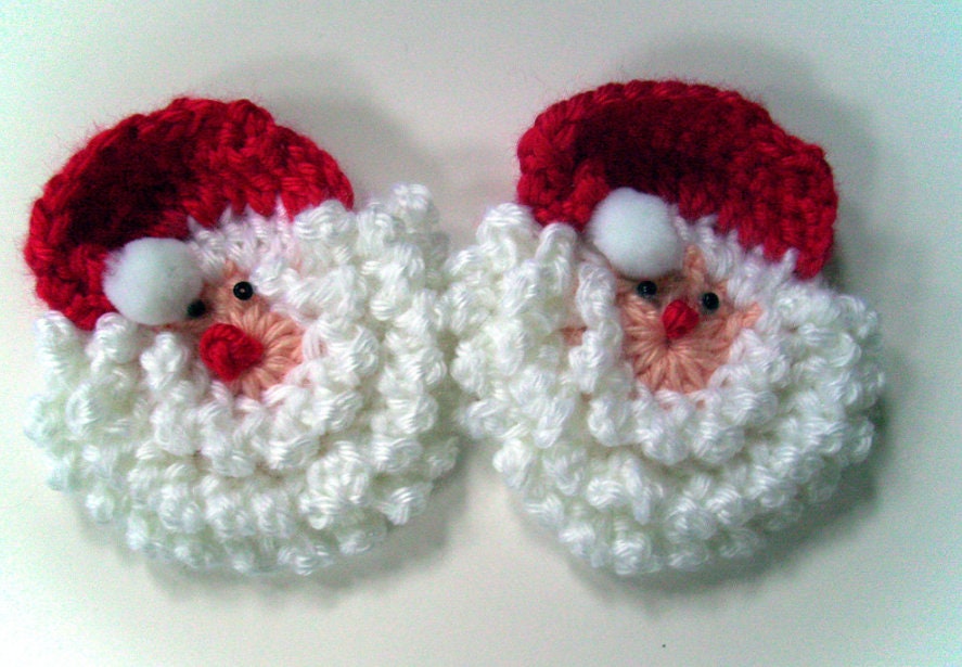 Vintage Crochet Pattern Santa Faces Father Christmas Face Christmas ...