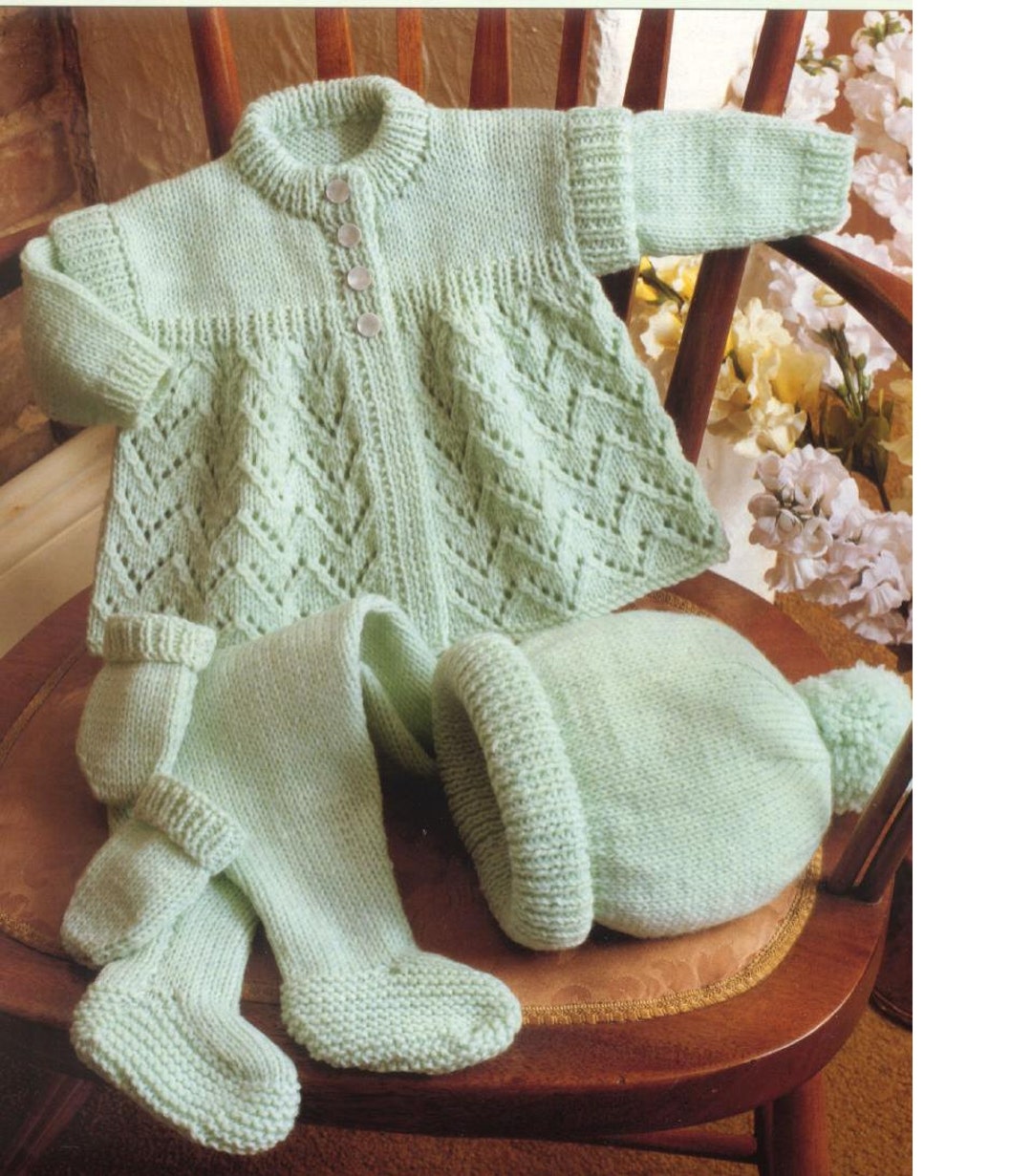 BABY KNITTING PATTERN - Baby Coat/sweater, Leggings, Hat and Mittens 16 ...