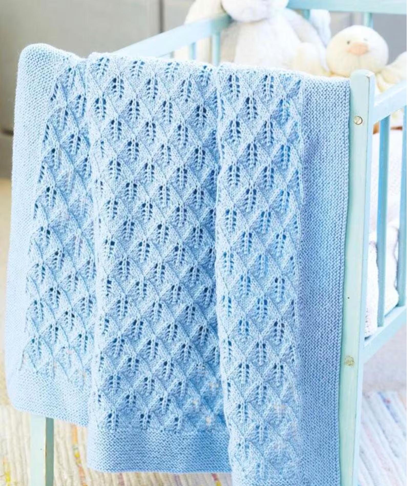 Baby Shawl PATTERN Simple Practical, for Pram, Lacy Pattern, 4 Ply Yarn ...
