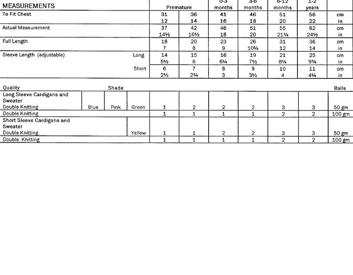 PDF KNITTING PATTERN Baby/child Cardigansweater Jumper - Etsy