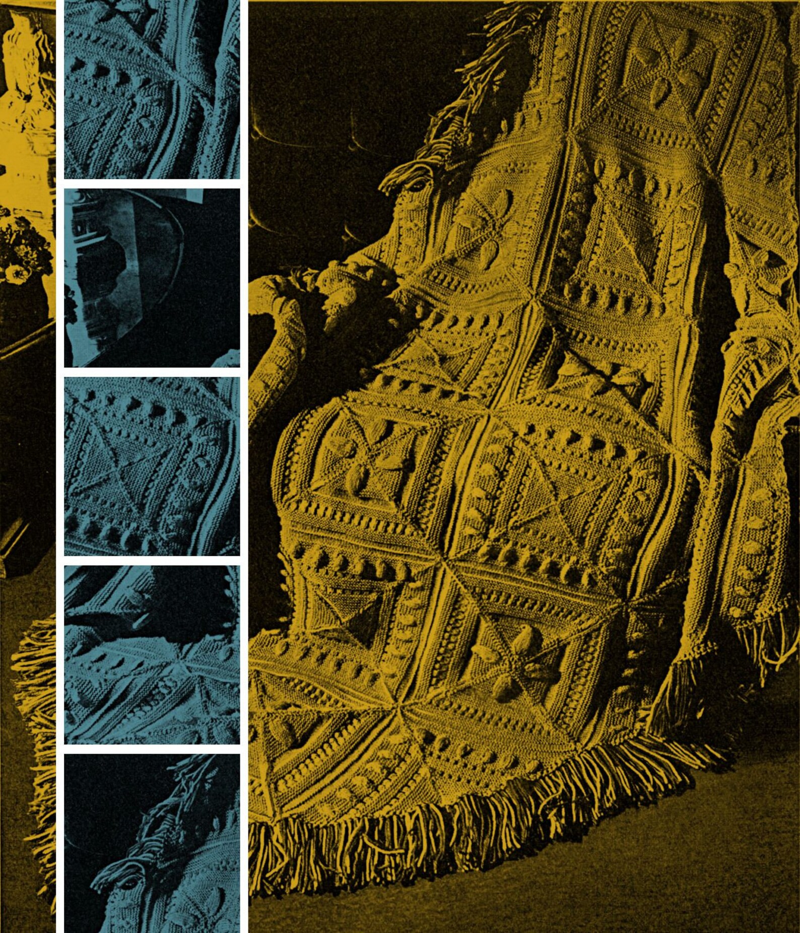 Vintage Afghan Knitting Pattern Sculptured Block Afghan - Etsy