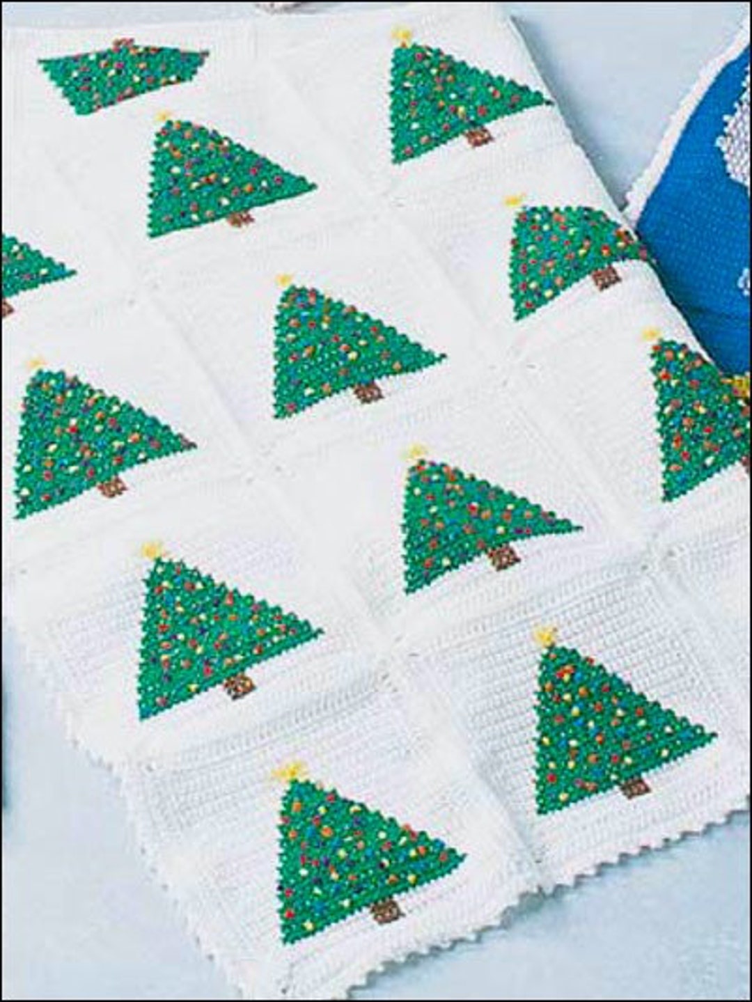 Vintage Christmas Trees Afghan Crochet Pattern - Winter Festive Blanket ...
