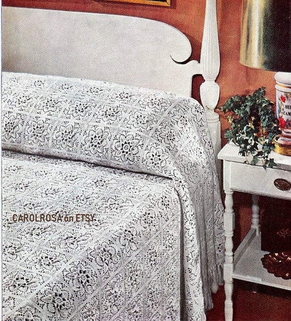 Vintage PDF 1954 Calla Lily Bedspread Crochet Pattern DOWNLOAD Heirloom Quality Afghan Motifs. ENGLISH lang