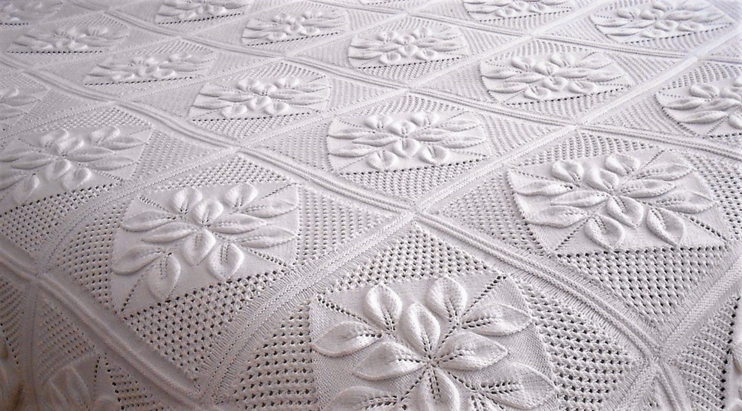 BABY KNITTING PATTERN - Crib//pram//cover Blanket Afghan Shawl ...