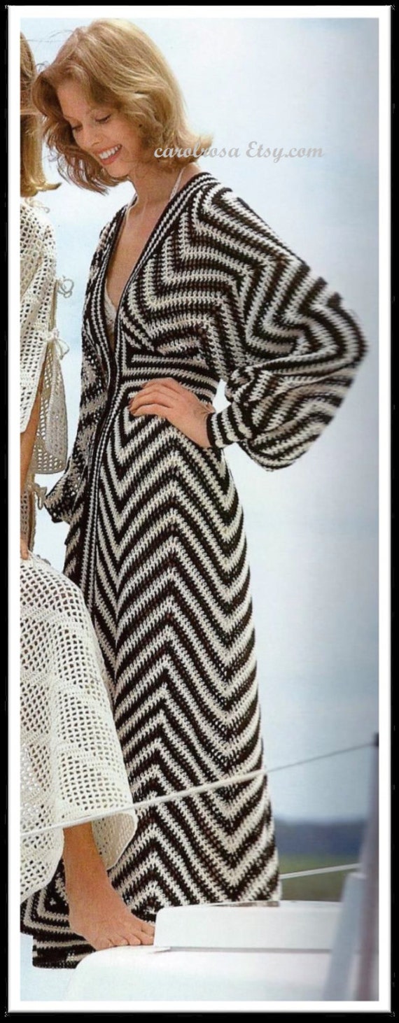 Crochet Pattern Kaftan Robe Beach Wear Party Summer Tunic - Etsy