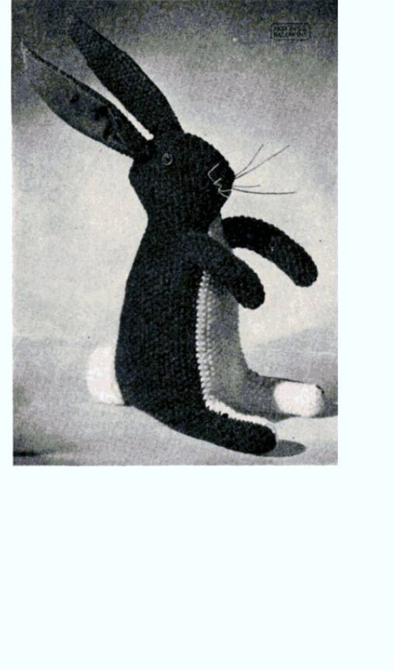 Vintage TOY KNITTING PATTERN Bunny Rabbit Toy 3ply Download - Etsy