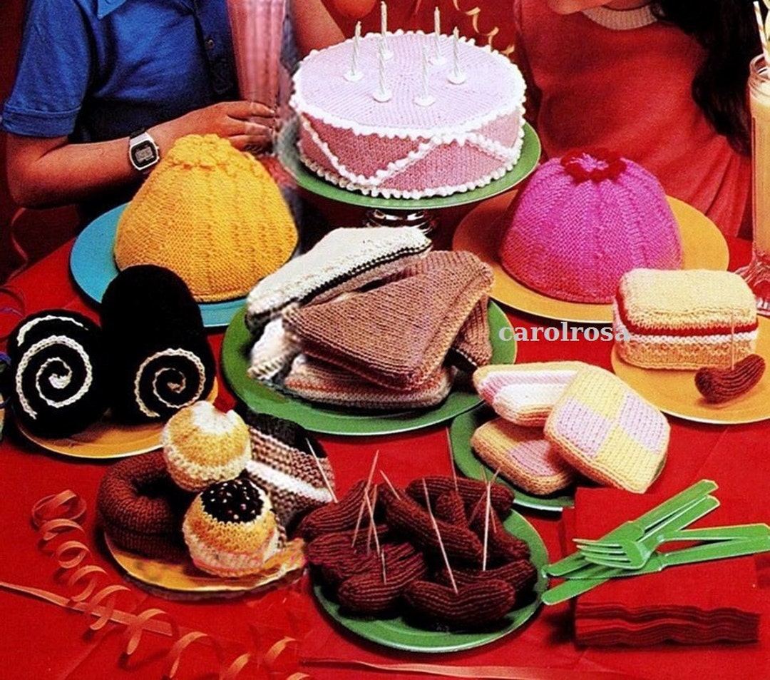 Knitting PATTERN - Knitted Tea Party - Knit Food, Cake, Jelly, Muffins ...