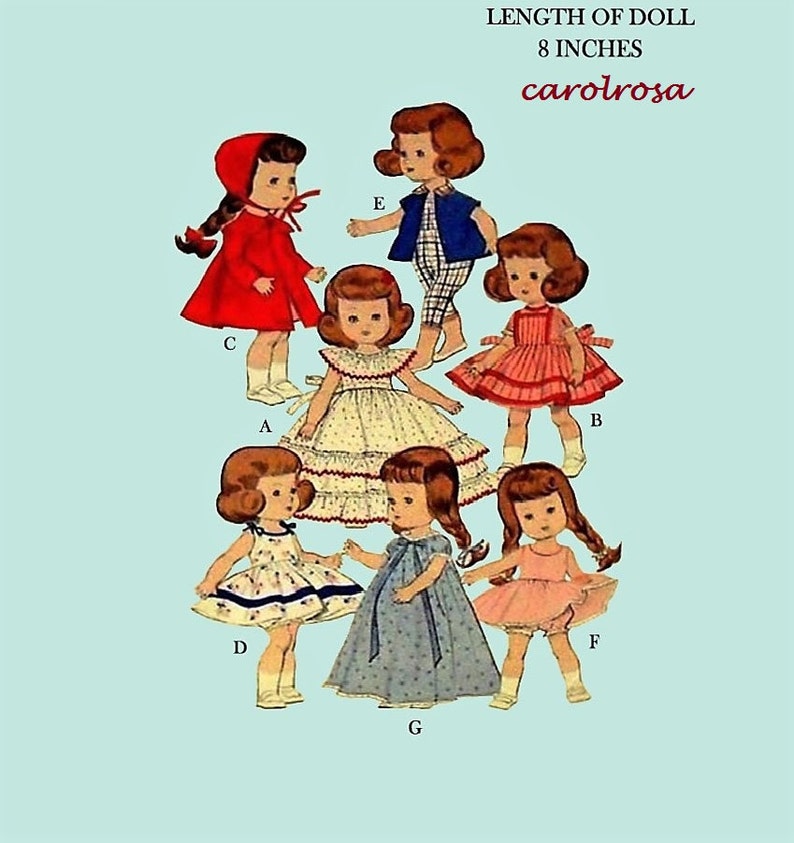Sewing Pattern Doll Clothing Outfits Betsy Mccall 8 to 9 Inch Dolls PDF ...