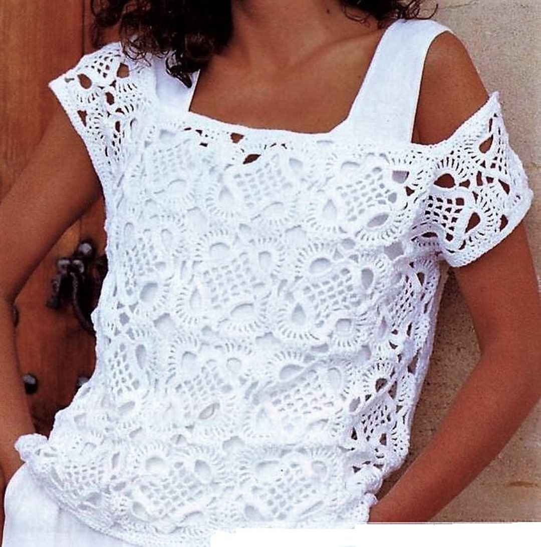 Crochet Pattern - Motif Tunic Top - Evening Wear/summer/beach/party ...