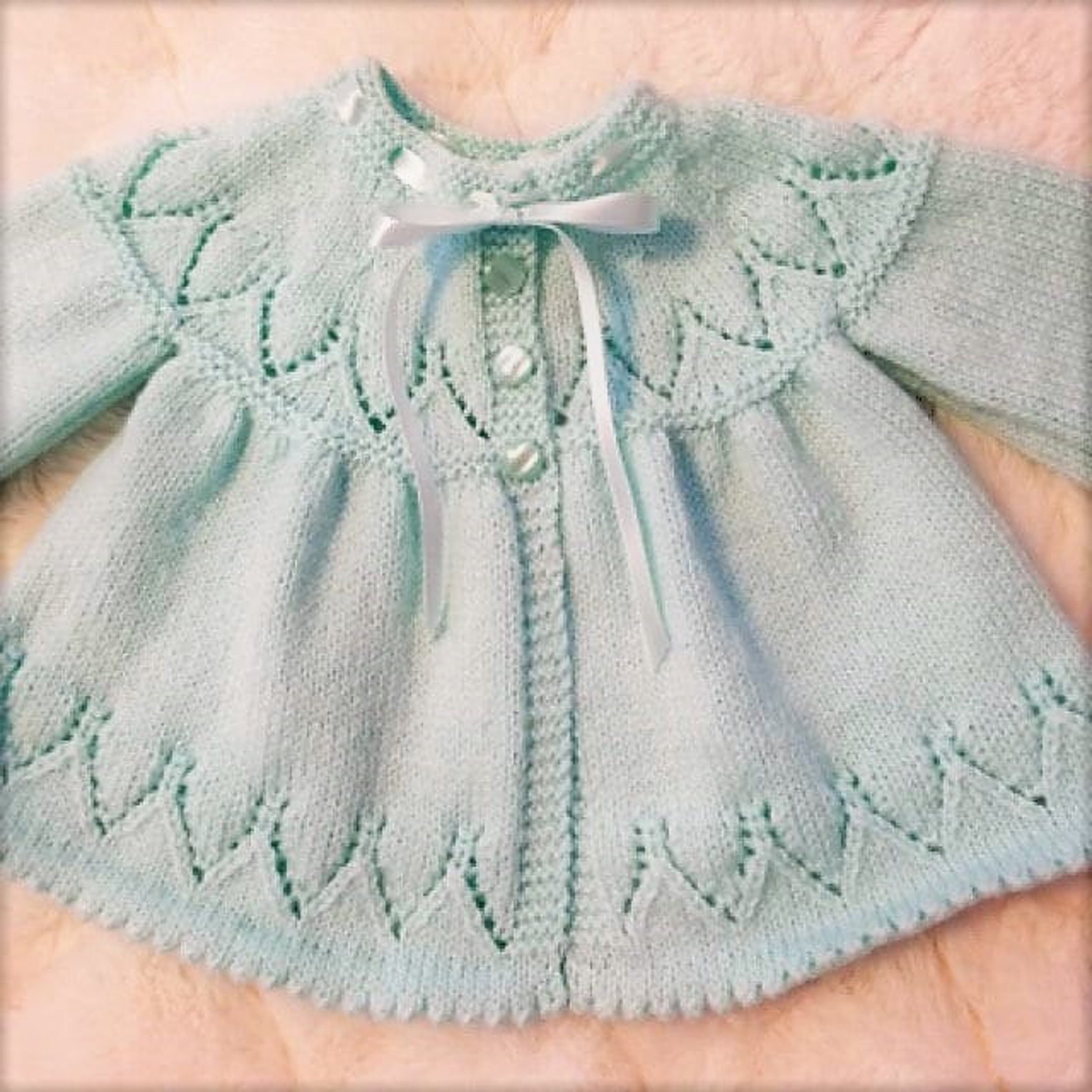 Baby 4ply Matinee Jacket and Bonnet Knitting Pattern for Sizes 17 to 19 ...