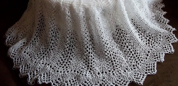 Baby Knitting PATTERN - 2 Traditional Lace Shawls - Round and Square ...