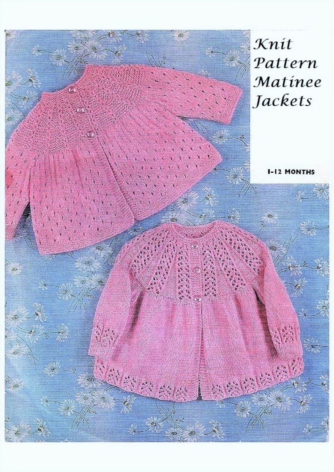 Knitting Pattern Baby Matinee Coats/jackets 3 Ply Yarn 1 to 12 Months ...