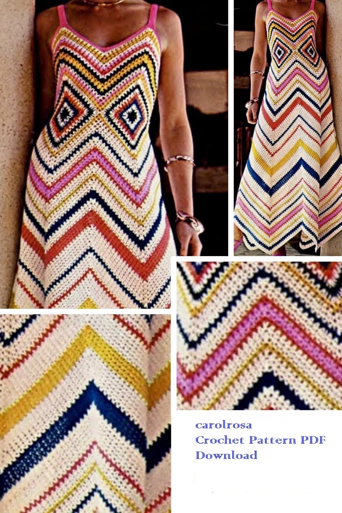 Crochet Pattern - Ladies Dress - Evening Gown 34-36 in UK 12-14 - Maxi ...