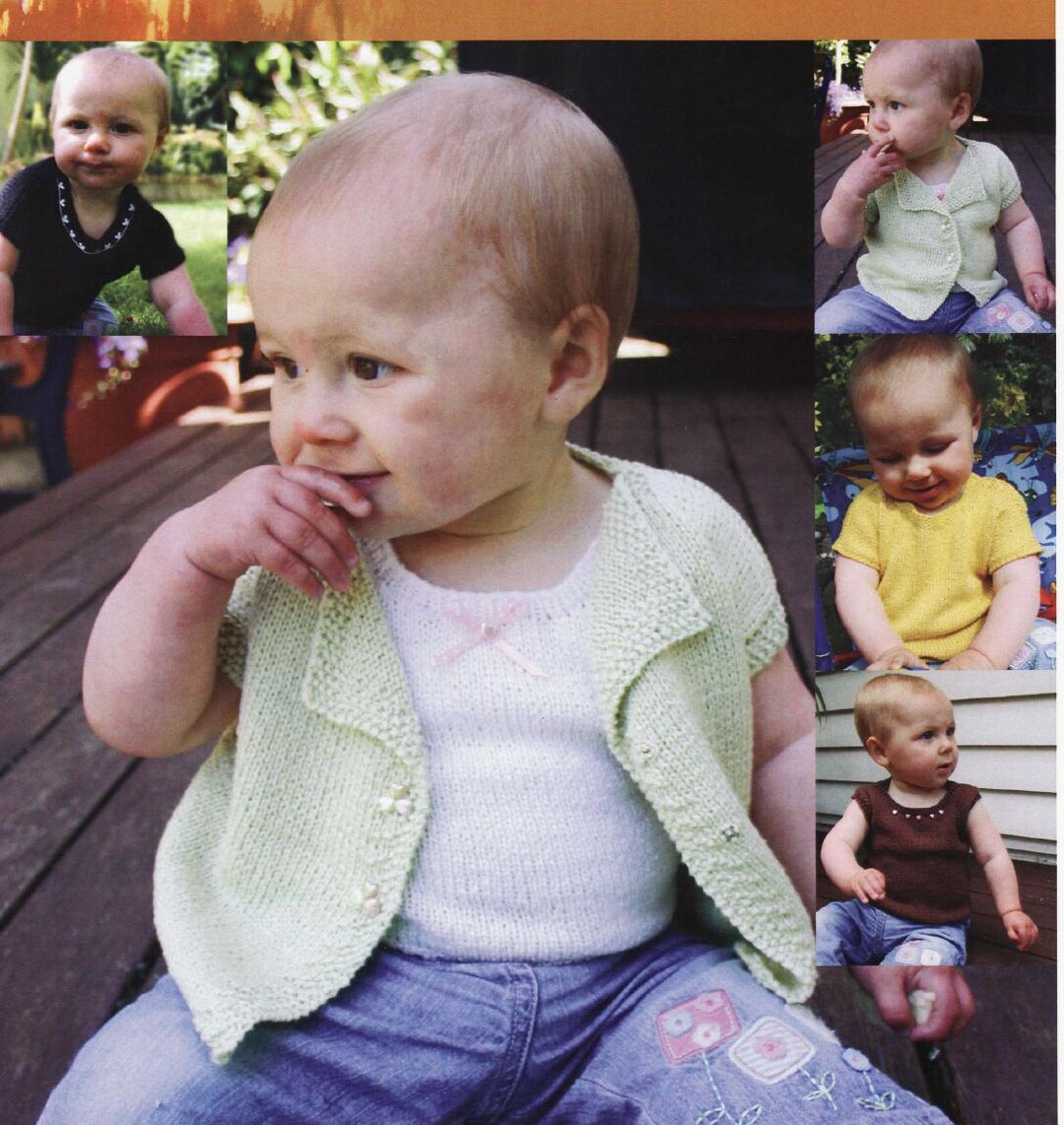 Baby Knitting Pattern - Jacket, Singlet and Top for Prem up to 18 ...