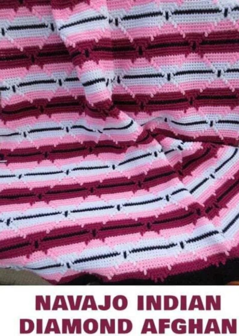 Crochet Pattern - Navajo Indian Crochet Afghan/lapghan/blanket - 60 X ...