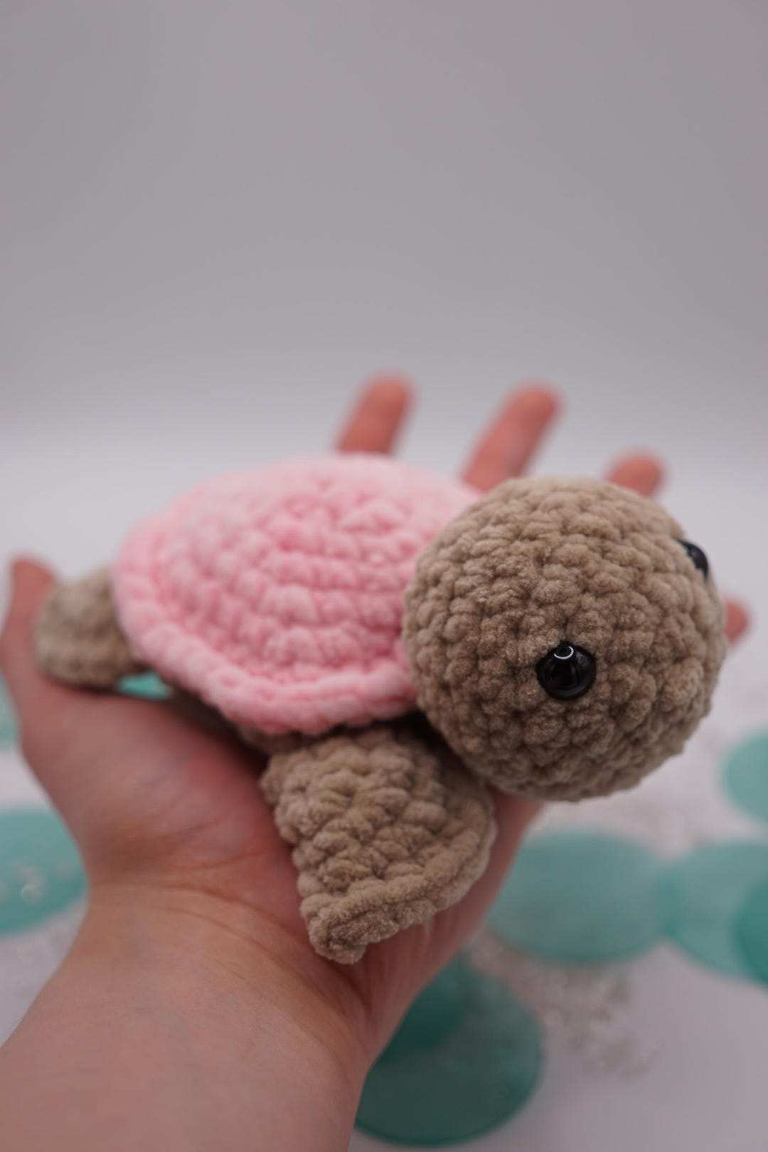Crochet Turtle Small - Pink Amigurumi - Etsy