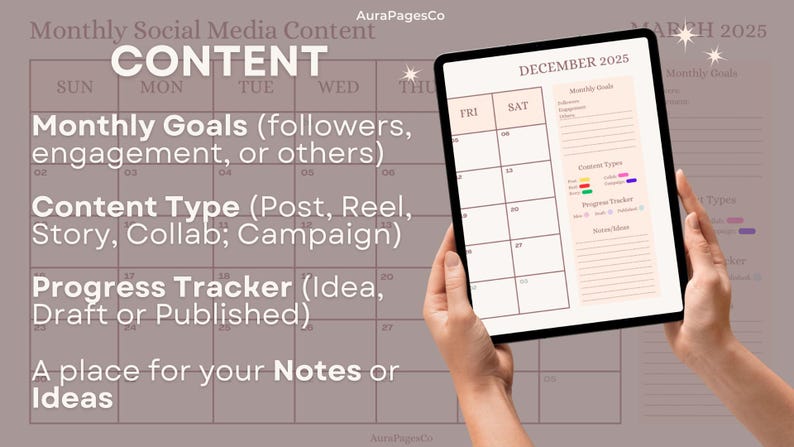 Monthly Social Media Content Calendar: Canva Template for Content ...