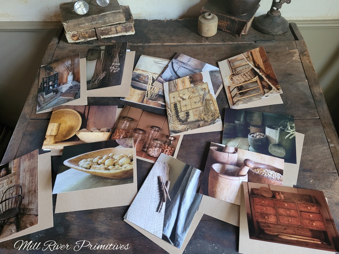 Primitive Antique Blank Note Cards Set of 14 - Etsy