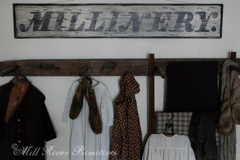Early Looking Antique Primitive MILLINERY Wooden Sign - Etsy