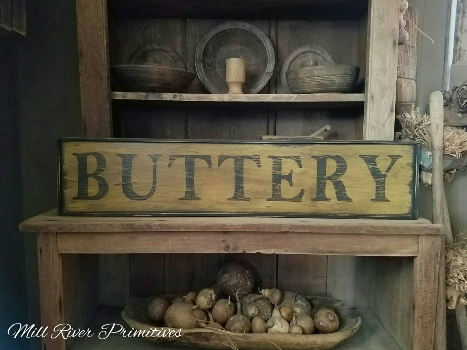 Early Looking Antique Primitive Buttery Sign Custom Personalized Rustic ...