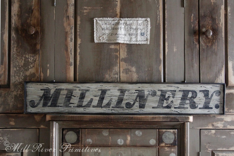 Early Looking Antique Primitive MILLINERY Wooden Sign - Etsy