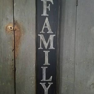 Early Looking Vertical Antique Primitive FAMILY Wooden Sign Custom ...