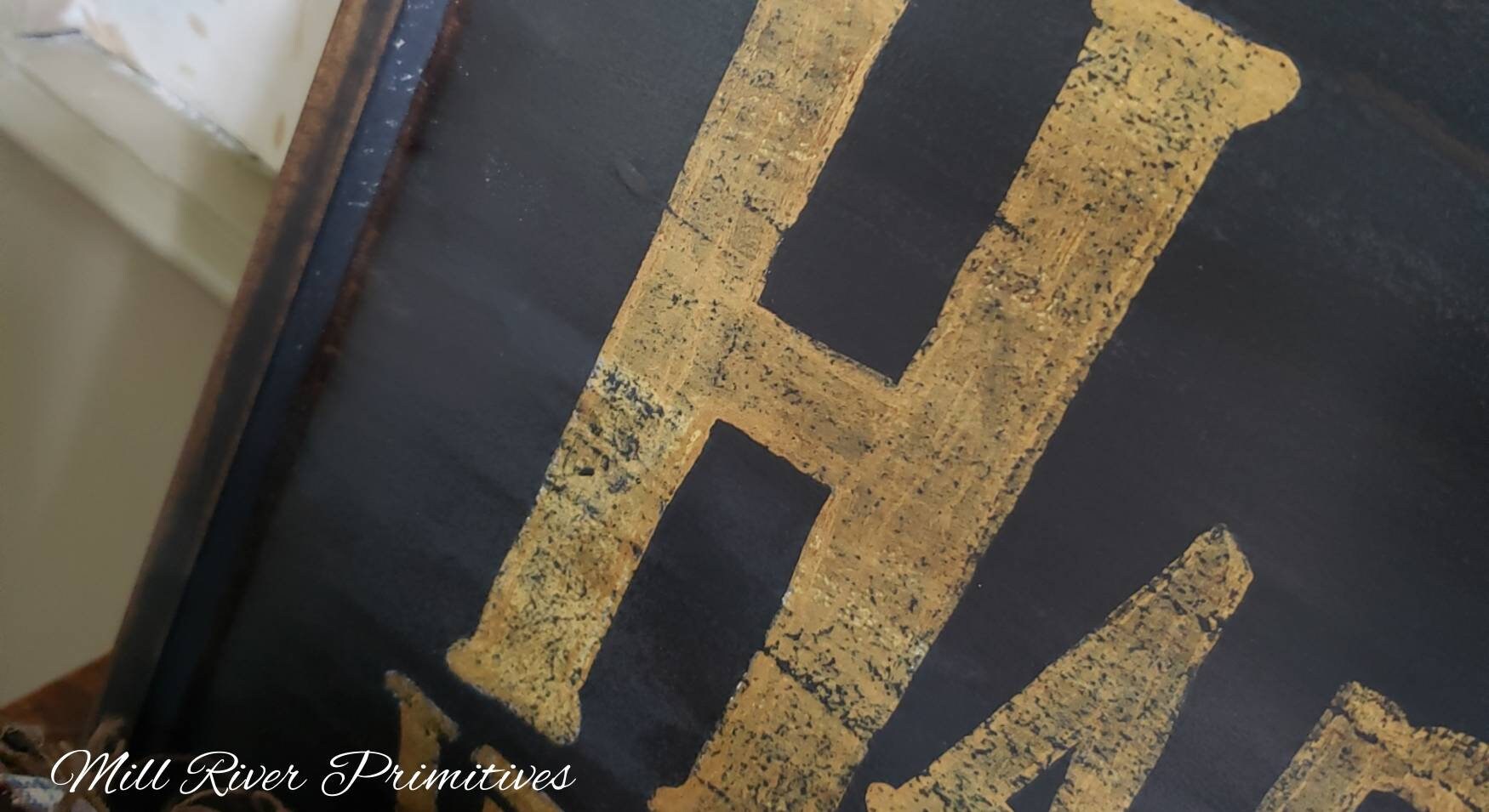Primitive Hand Hooked Wool Rugs Wooden Sign Custom Personalized Rustic ...