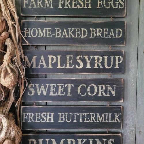Custom Primitive Aged Farm Stand Menu Wood Sign With Rusty - Etsy