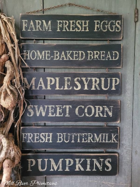 Custom Primitive Aged Farm Stand Menu Wood Sign With Rusty - Etsy