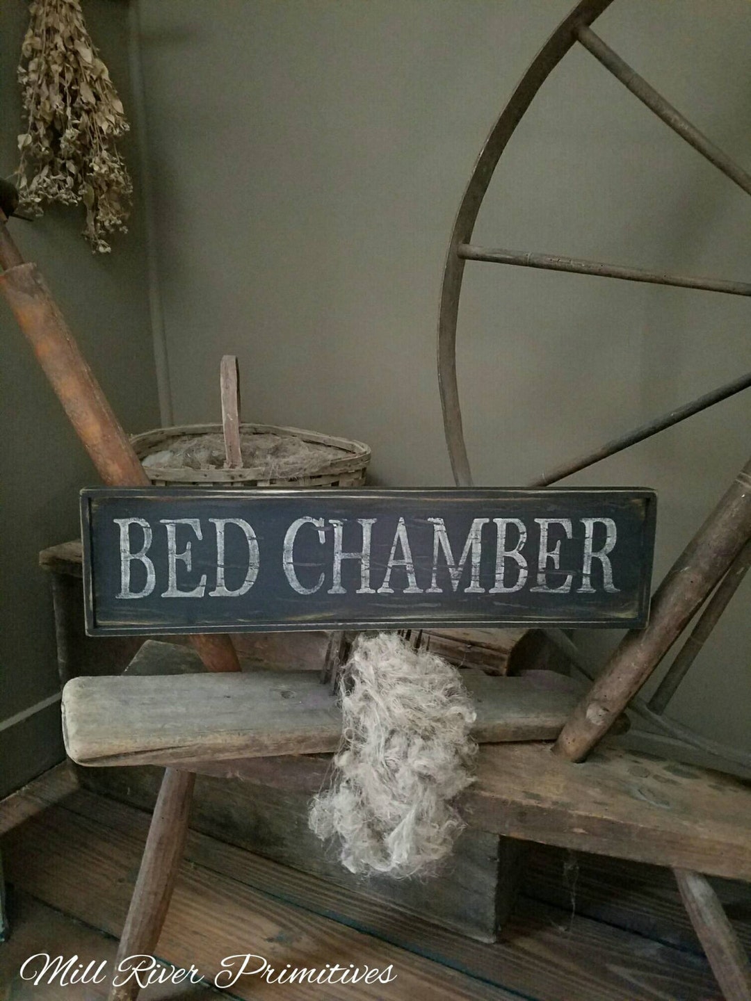 Aged Primitive Early Looking BED Chamber Wood Sign Custom Personalized ...