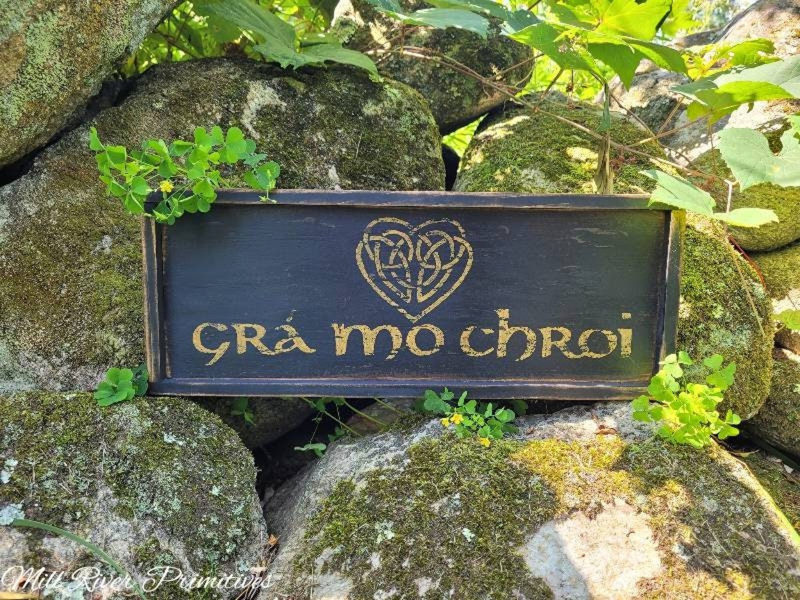 Primitive Aged Grá Mo Chroí Love of My Heart Gaelic Irish - Etsy
