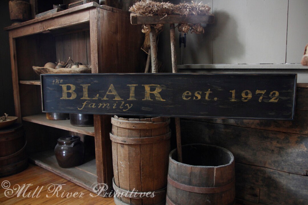 Early Looking Antique Primitive Family Name and Year Wooden Sign Custom ...