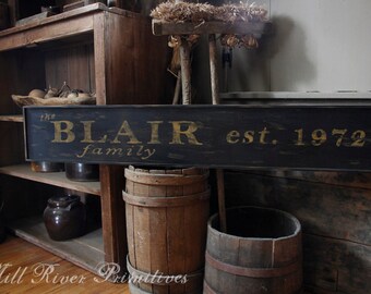 Early Looking Vertical Antique Primitive FAMILY Wooden Sign | Etsy