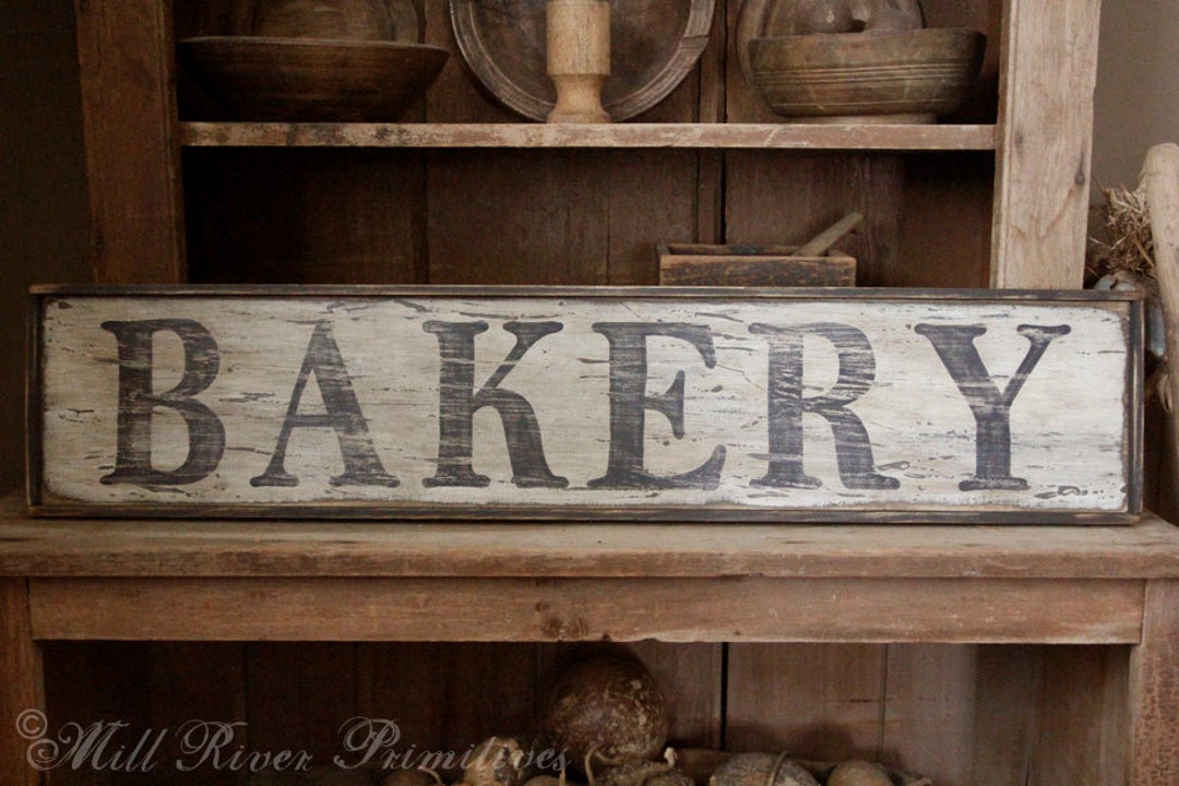 Early Looking Antique Primitive BAKERY Wooden Sign Custom Personalized ...
