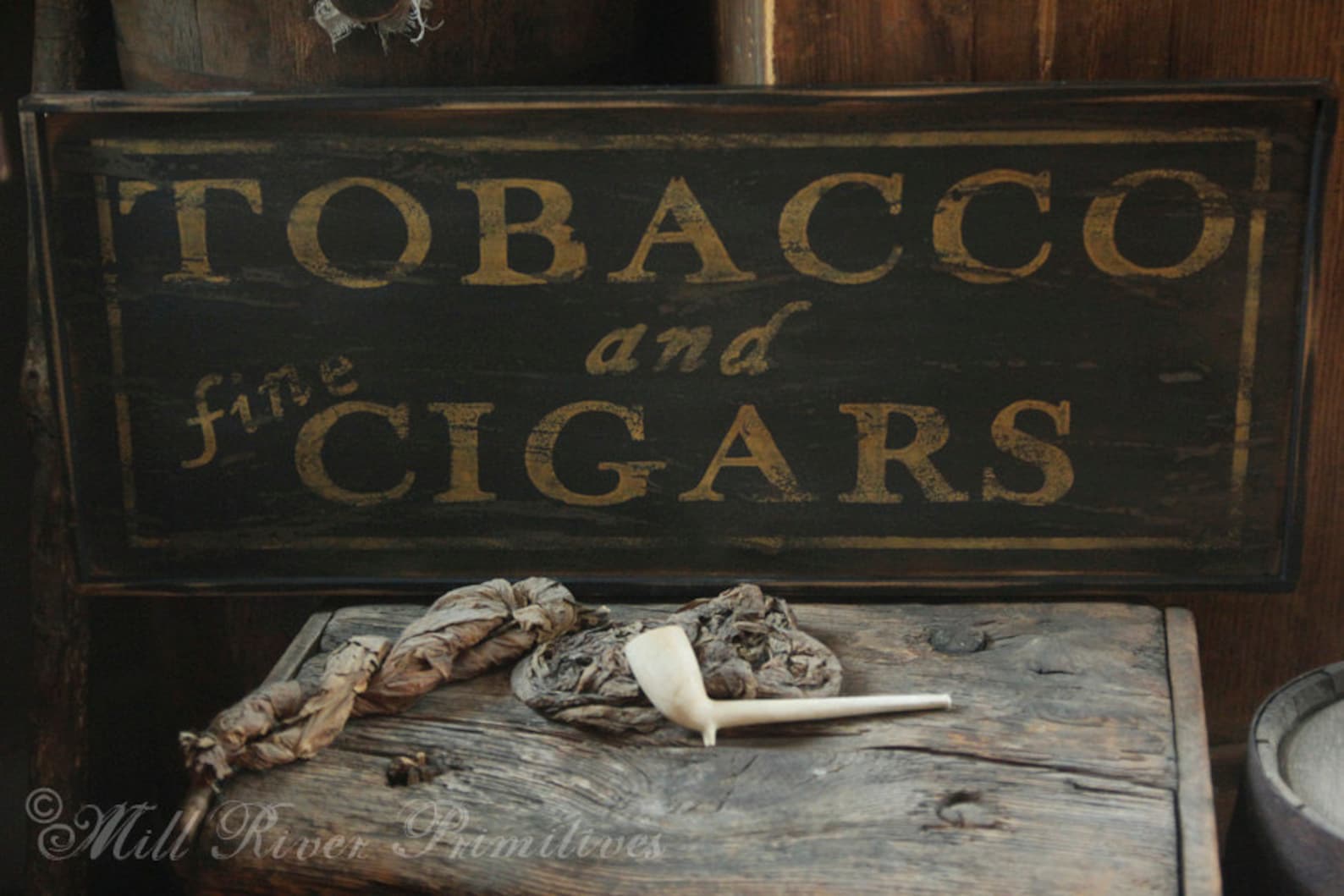 Early Looking Tobacco and Fine Cigars Wood Sign Custom Personalized ...