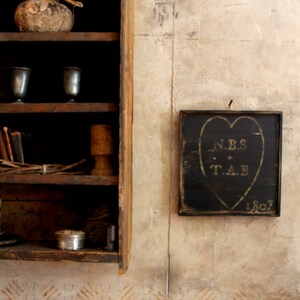 Primitive Personalized Heart and Initials Wooden Family Name Sign ...