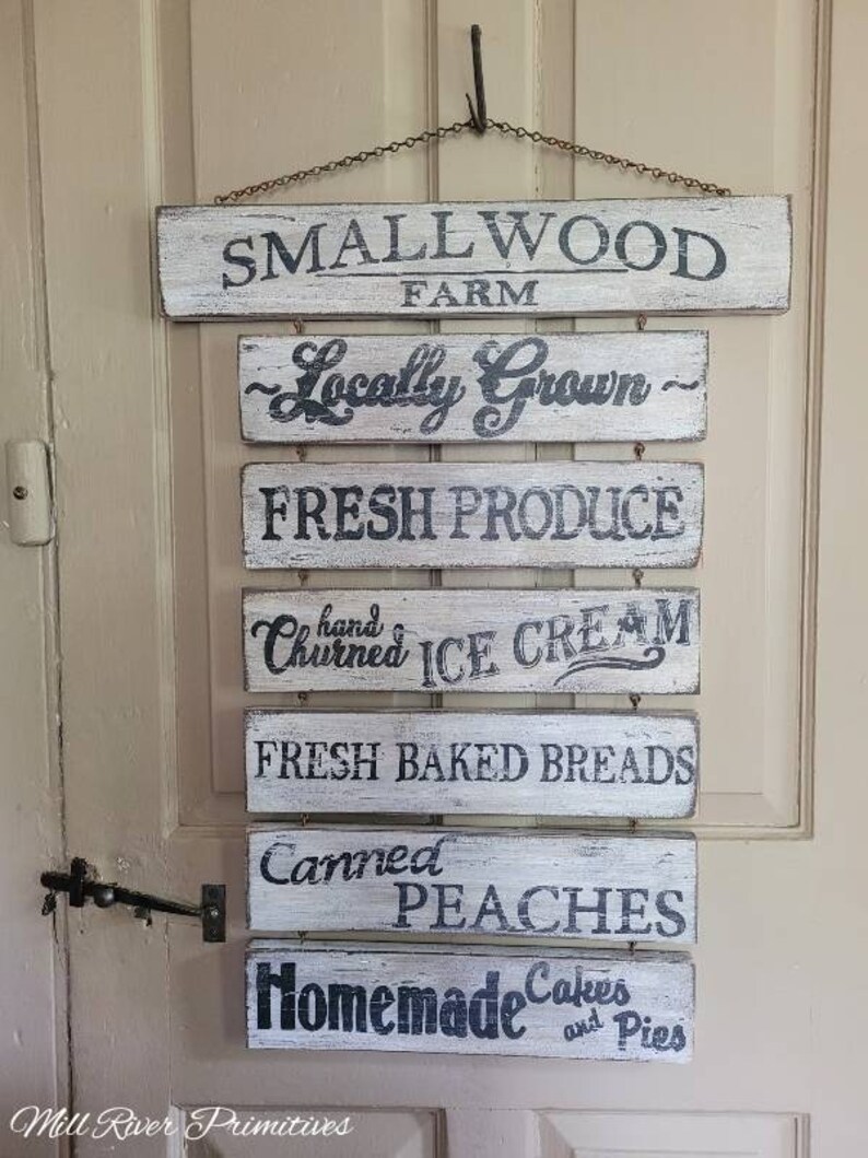 Custom Primitive Aged Farmers Market Menu Wood Sign With Rusty - Etsy