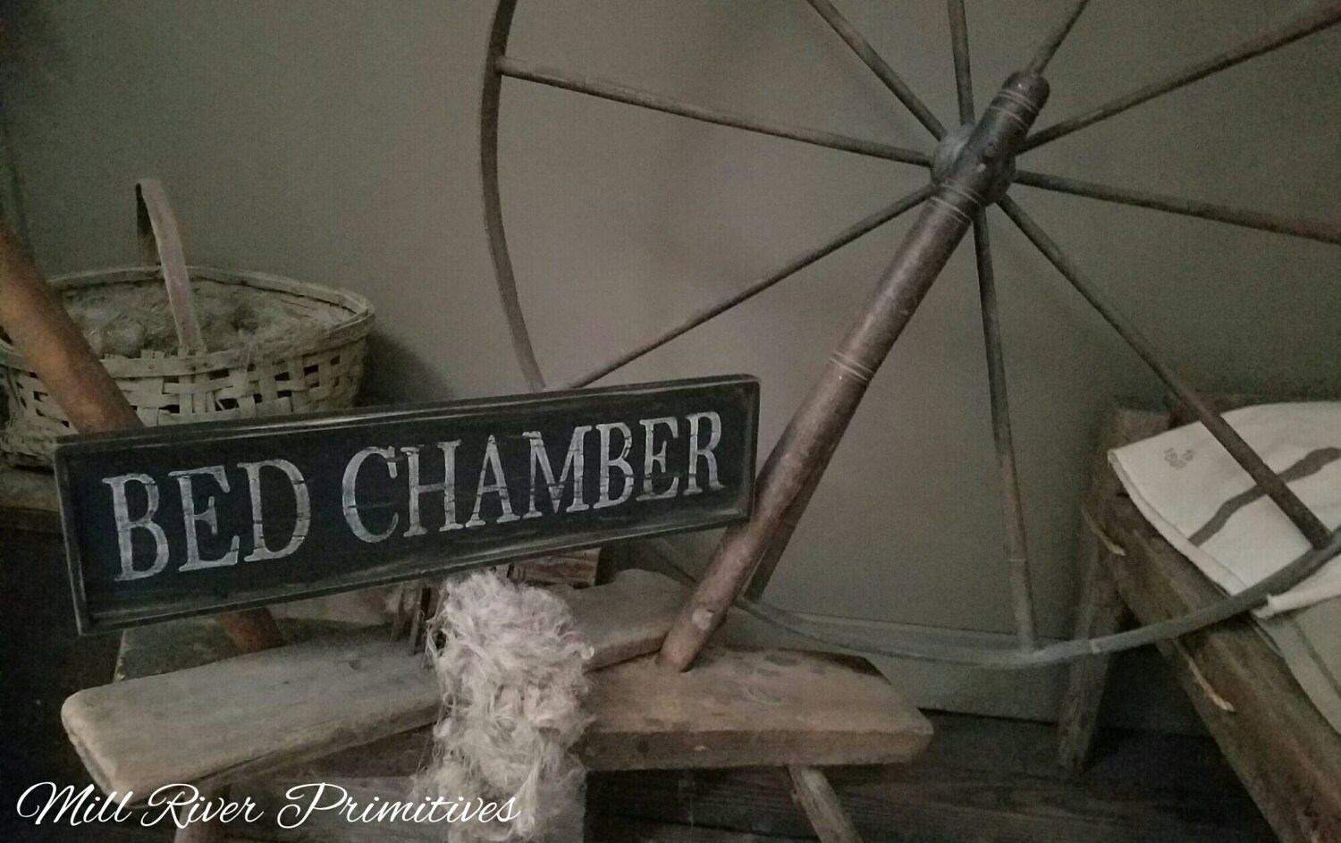 Aged Primitive Early Looking BED Chamber Wood Sign Custom Personalized ...