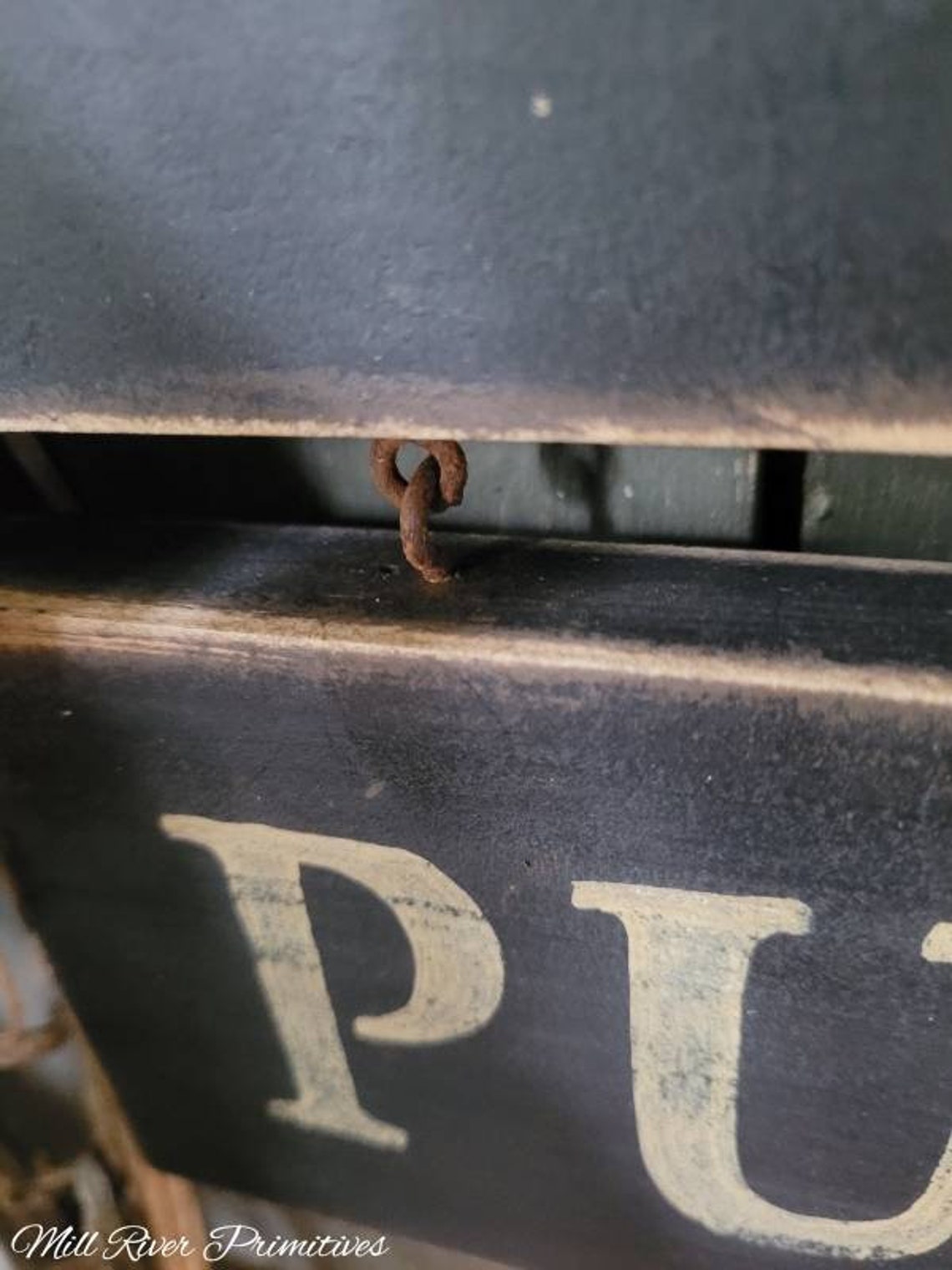 Custom Primitive Aged Farm Stand Menu Wood Sign With Rusty Chain Custom ...