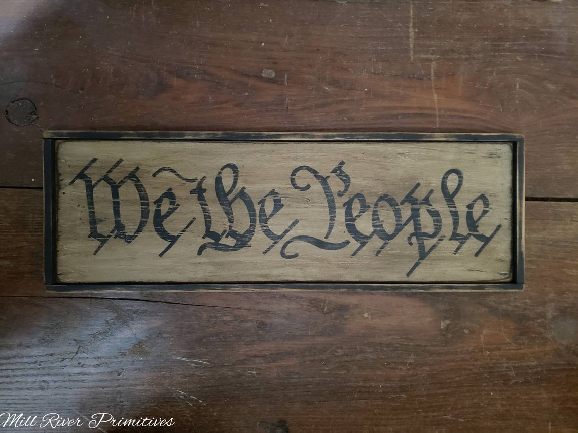Primitive Wooden 'we the People' Sign USA - Etsy